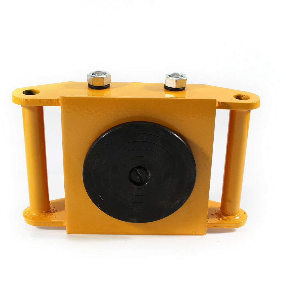 Heavy Duty Machine Dolly Skate, Furniture Dolly Machinery Roller Mover Cargo Trolley 6 Ton 13200lb, w/Steel Rollers Cap 360 Degree Rotation,Yellow