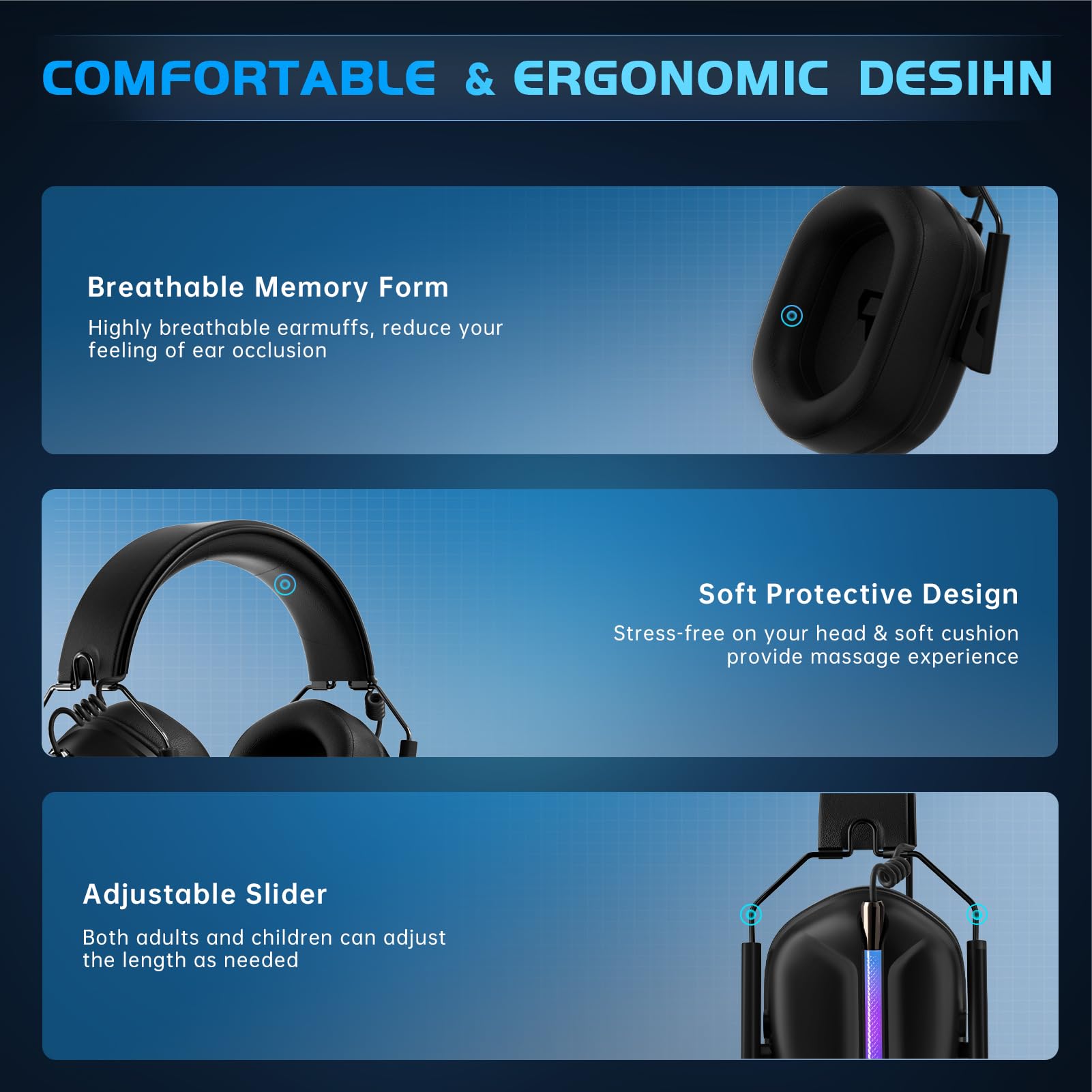 Gvyugke Wireless Gaming Headphones for PS5, 2.4GHz USB Gaming Headset with Microphone for PS4, PC, Nintendo Switch, Mac, Computer, Bluetooth 5.2 Gaming Headset, Ergonomic Design, 40H Battery (Black)