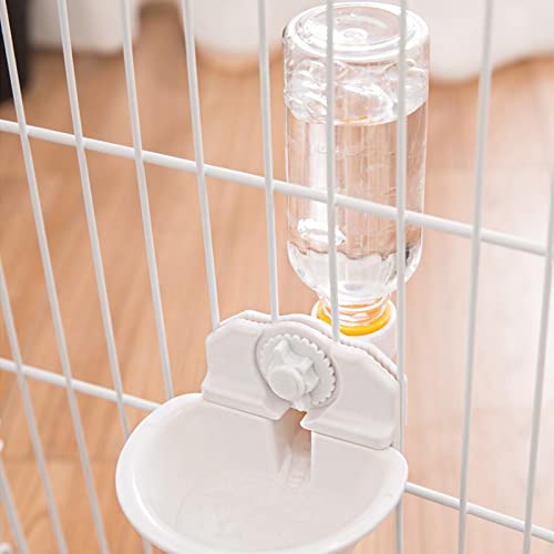 Rabbit Water Bottle,17oz Hanging Water Fountain Automatic Dispenser Water Feeder Bowl Detachable No Leak for Bunny Chinchilla Guinea Pig Hedgehog Hamsters Ferret Small Animal