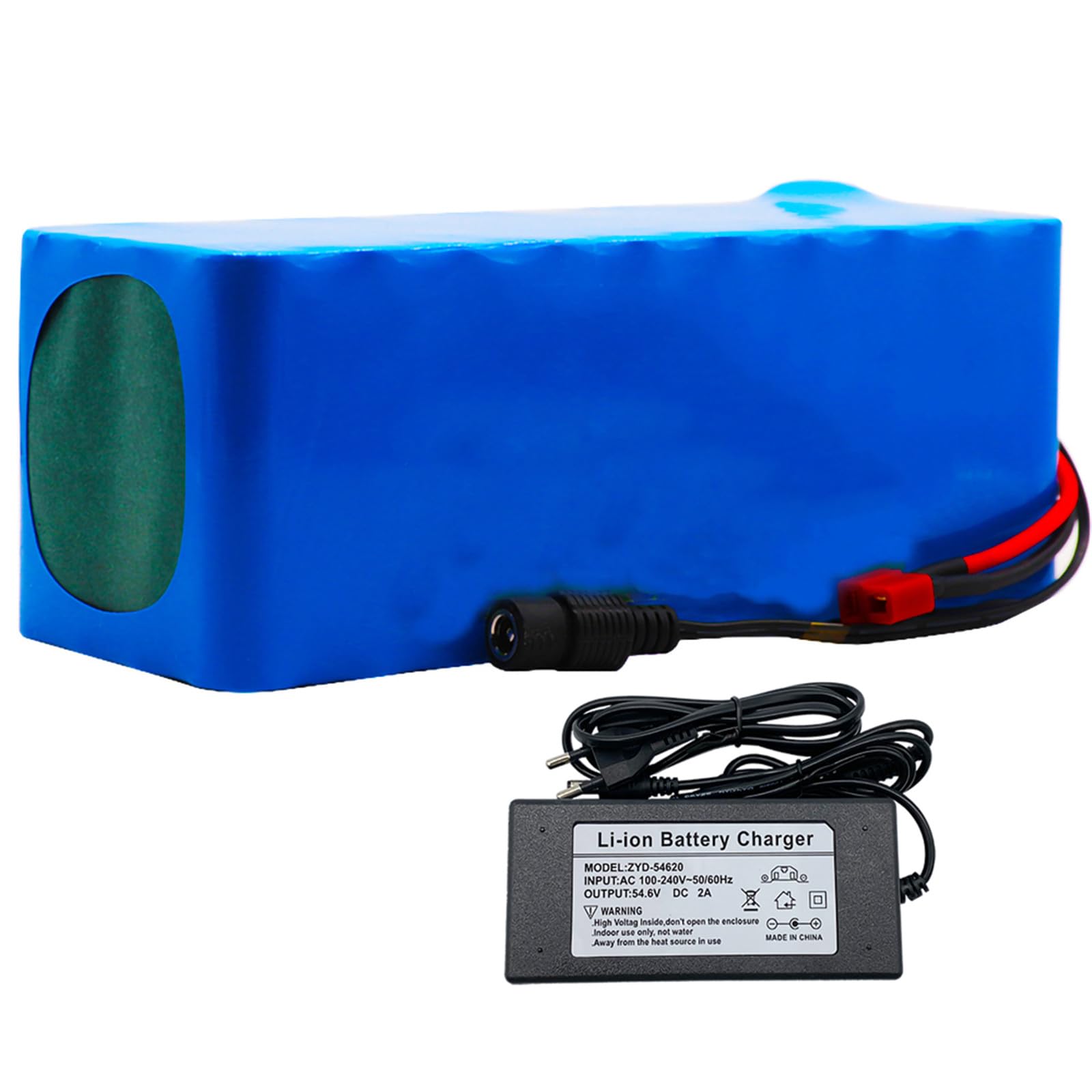 HefddEHY 48V 14000Mah Lithium-Ion Battery Pack,Built in 20A BMS,with T Connector + 54.6V 2A Charge,for 250W- 1000W E-Bike Electric Bicycle Scooter