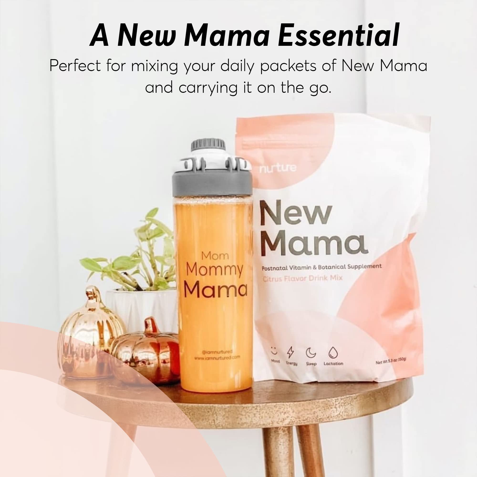 I AM NURTURED - New Mama Water Bottle (Mom, Mommy, Mama), Reusable Clear Drinking Bottle, Supports Hydration, Easy to Carry Around, Postpartum Essentials, 25 fl oz