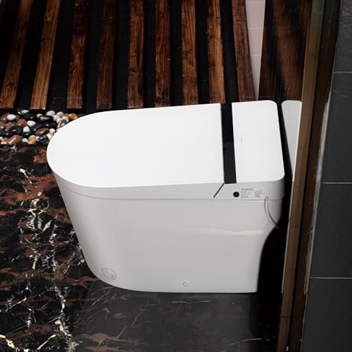 WOODBRIDGE Smart Bidet Toilet,Auto Open & Close,Foot Sensor Operation,Auto Flush,Heated Seat,Tankless One Piece Elongated Toilet,T-0099