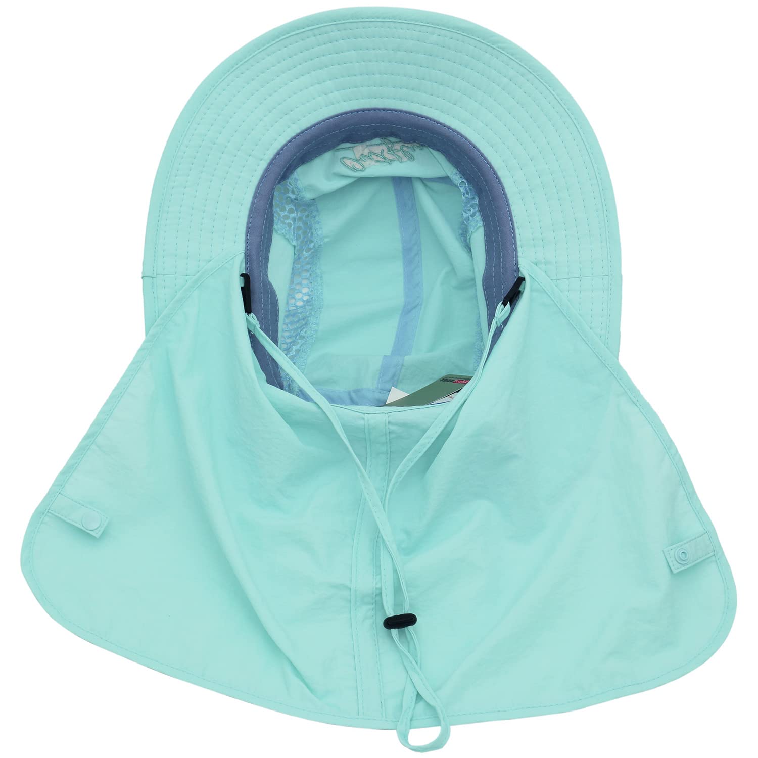 LLmoway Fishing Cap Breathable Mesh Sun Hat with Neck Flap Men Women UV Protection Cooling Hats Grey