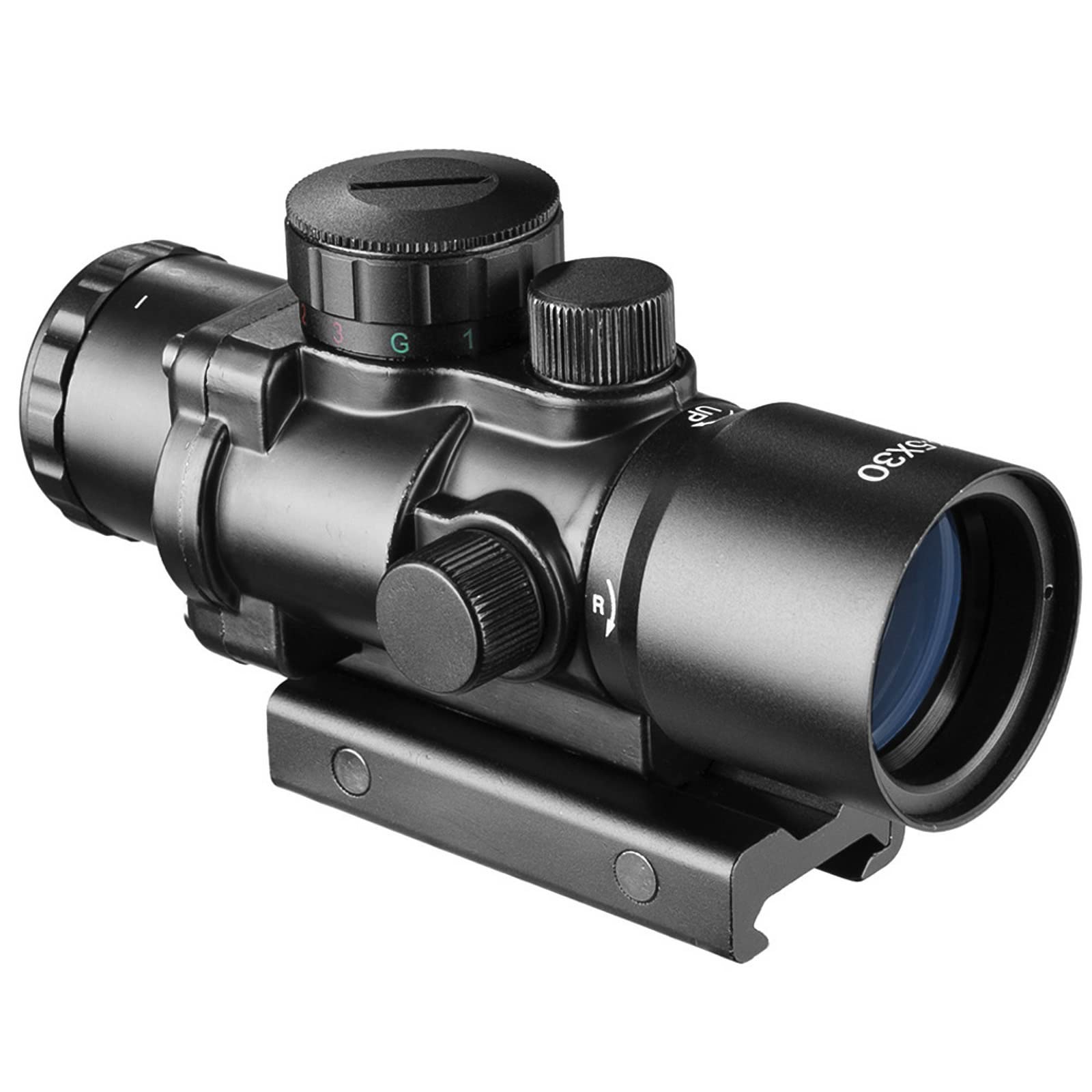 Higoo 3.5x30 Prism Optics Compact Scope Tri-Illuminated BDC Etched Reticle Riflescope with 20mm Rail Mount