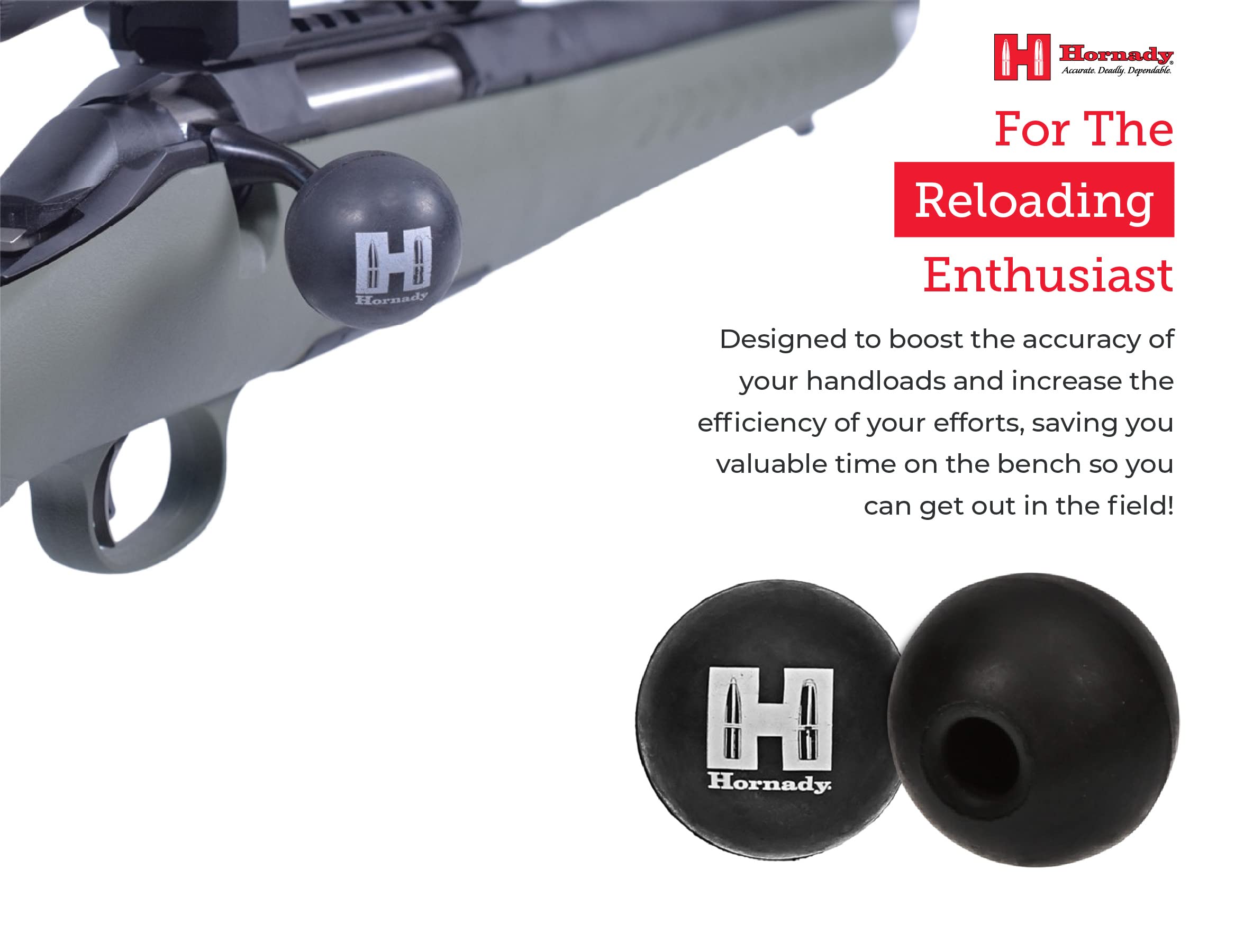 Hornady Lock-N-Load Bolt Ball β A Firearm Accessory for Faster Reloads β Easy Grip When Shooting with Gloves, Ideal for Hunting β Item No. 99123