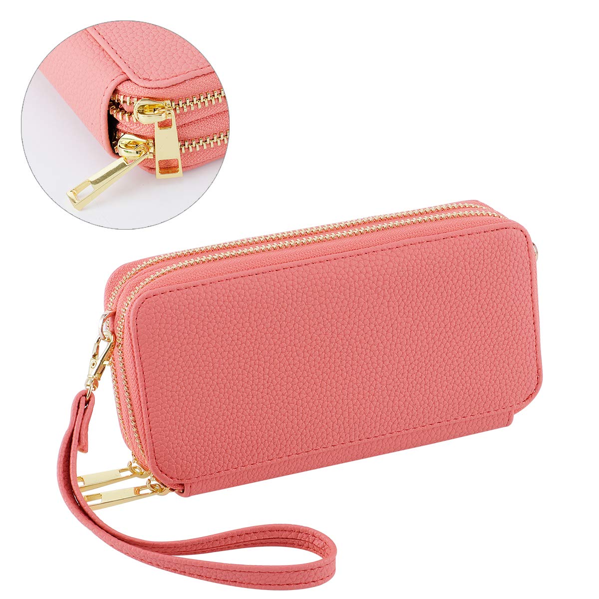 HAWEE Wristlet Clutch Wallet for Women Shoulder Bag with Chain Strap Cell Phone Purse, Watermelon Red