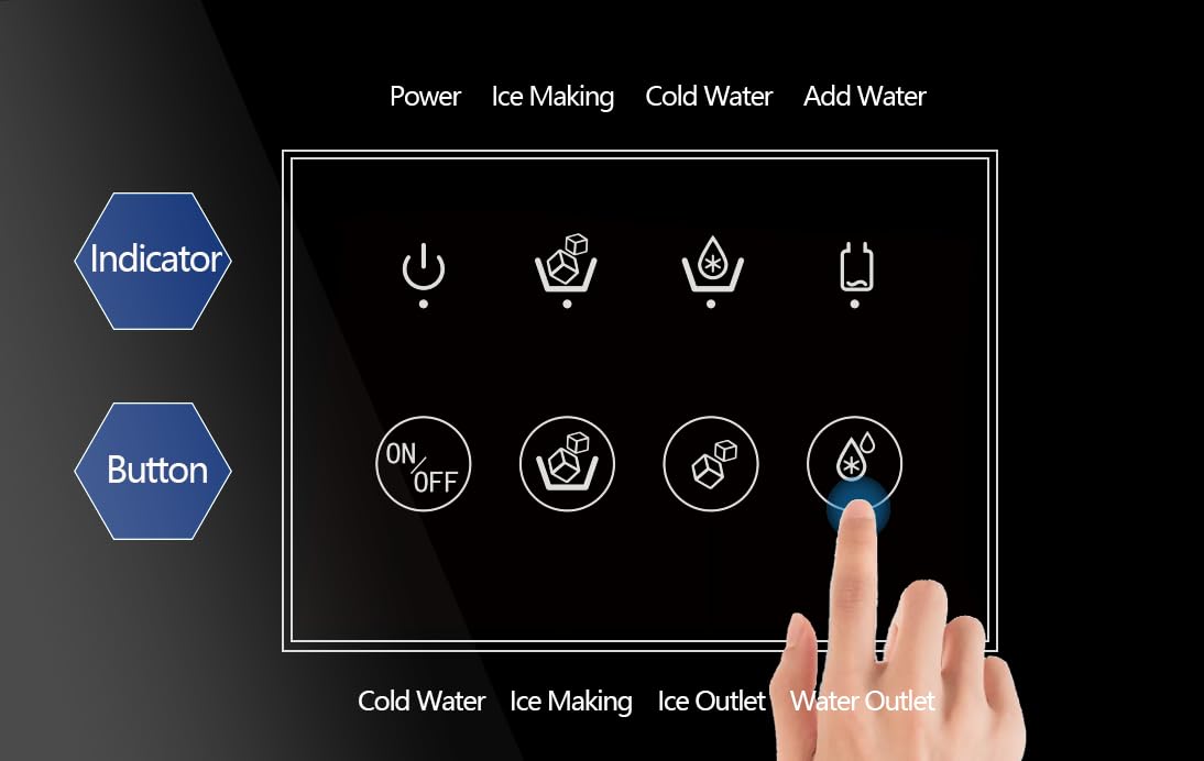 SOOPYK Countertop Bottleless Water Cooler Dispenser Built-in Ice Maker with Water Line (Without HOT Water)