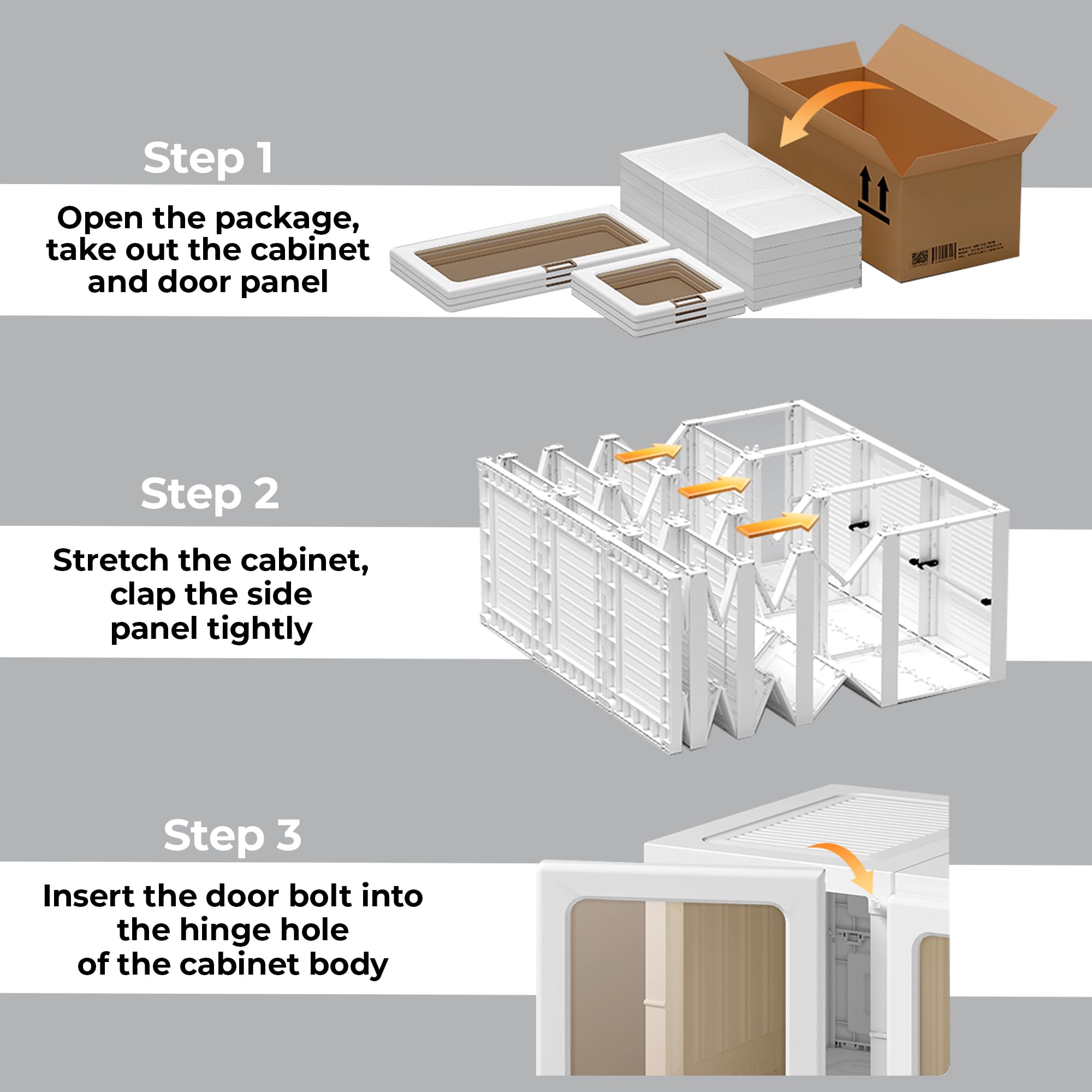 HAIS Portable Wardrobe Closet Storage Organizer Large Capacity 20" Deep Portable Plastic Closet Armoire (5 Cubes-3 Hanging Rods) Collapsible Foldable Organizer Cloakroom Wardrobe Magnetic Doors