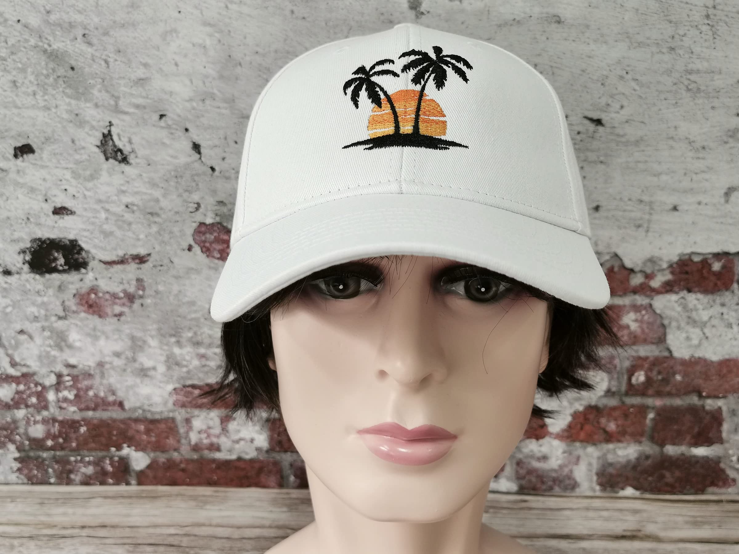 Hepandy Palm Tree Embroidered Baseball Cap for Women Men Girl, Summer Beaches Outdoor White Trucker Hats Adjustable Snapback Golf Dad Hats