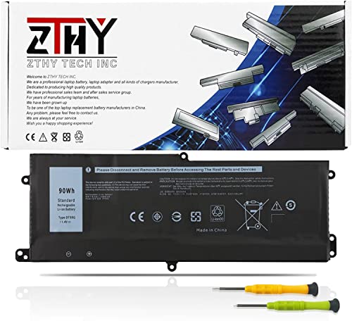 ZTHY 90Wh DT9XG Laptop Battery Replacement for Dell Alienware Area-51m R1 R2 ALWA51M-D1968W D1968B D1969PW D1733B D1746W D1735DB D1733PB D1766W D1748DW D1746B D1766B D1741DB Series 07PWKV 0KJYFY 11.4V