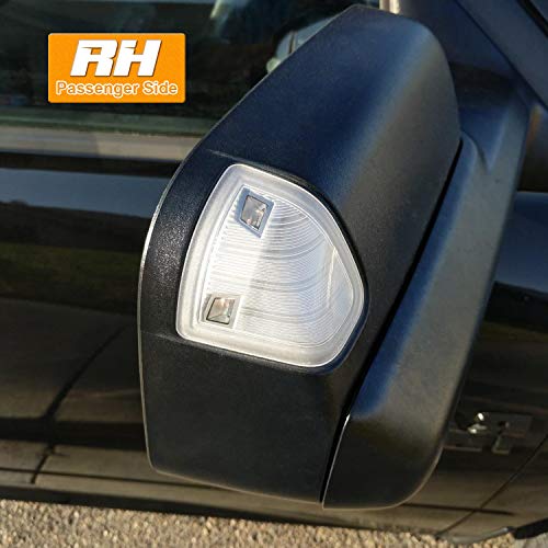 HERCOO LED Turn Signal Light Side Mirror Amber Lamps Right Tow Light Clear Cover Lens for 68302828AA 68302829AA Compatible with 2010-2018 Dodge Ram 1500 2500 3500 4500 5500
