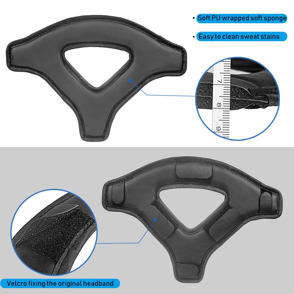 HIJIAO Head Strap Pad&Silicone Face Cover for Oculus Quest Headset,Cushion Pad for Oculus Quest Accessories, Reduce Head Pressure Better Wrapped Head(As Shown)