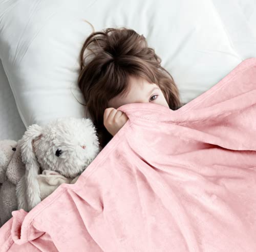 Utopia Bedding Fleece Blanket Throw Size Pink 300GSM Luxury Fuzzy Soft Anti-Static Microfiber Bed Blanket (60x50 Inches)