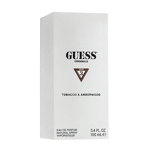GUESS Originals Type 3 Tobacco & Amberwood Eau de Parfum Perfume Spray For Unisex 3.4 Fl. Oz.