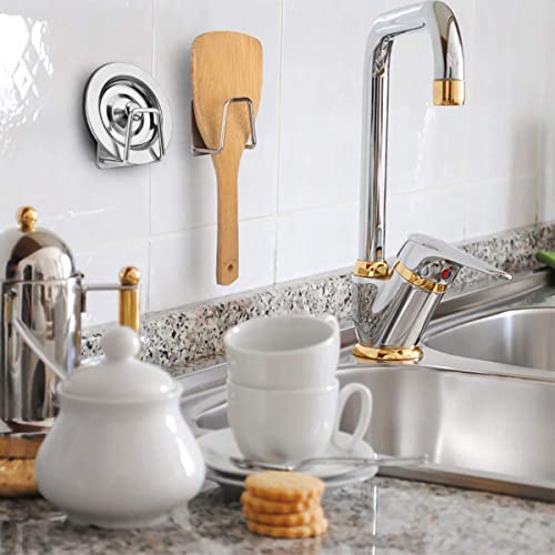 Sunmeyke Waterproof Adhesive Sponge Holder for Kitchen Sink, Never Rust Stainless Steel Silvery(2 Packs), Minimal Size Save Sink Space