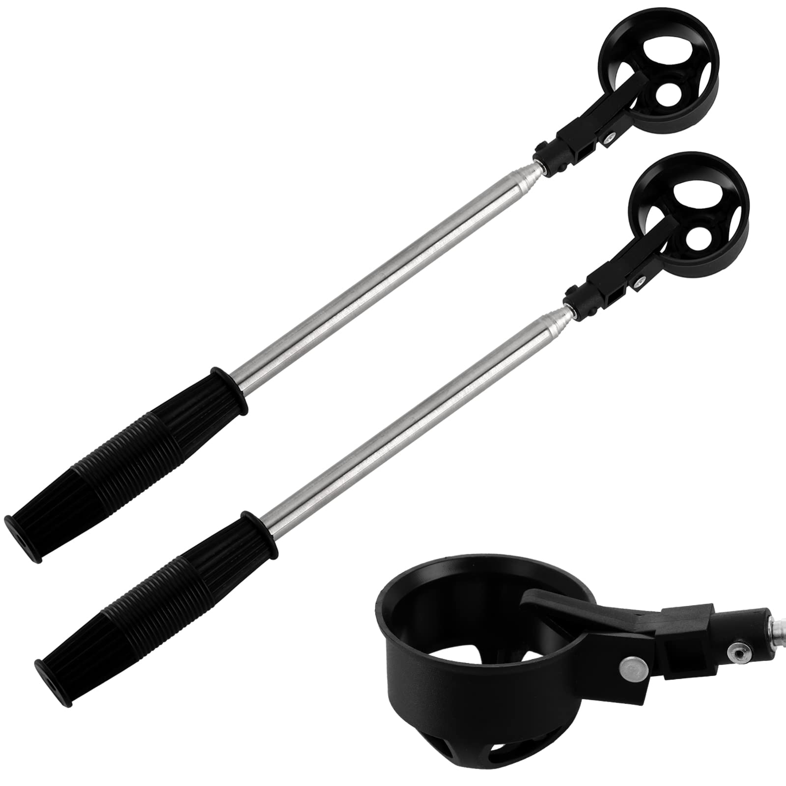 Jucoan 2 Pack Golf Ball Retriever Telescopic, 6.5 Feet Extendable Golf Ball Retriever Tool with Automatic Locking Scoop for Water, Golf Gift for Men