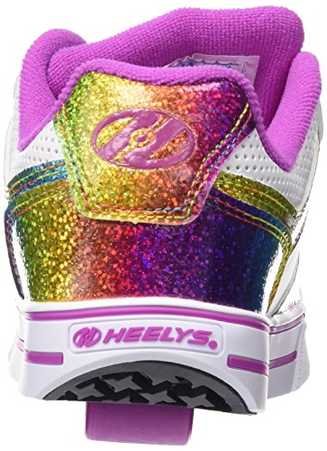 HEELYS Motion Plus (Little Kid/Big Kid/Adult) White/Rainbow/Hot Pink 3 Little Kid M