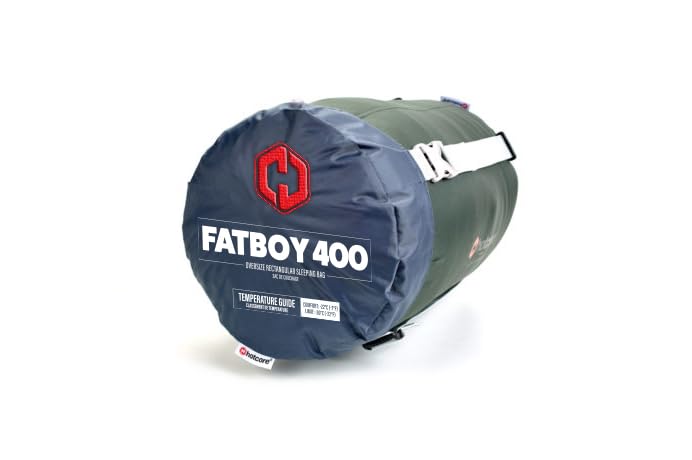 Hotcore Fatboy 400-3/4 Season Oversize Rectangular Sleeping Bag 93"x42" - Multi Season Lightweight Compact -7°F to-22°F (-22°C to -30°C)