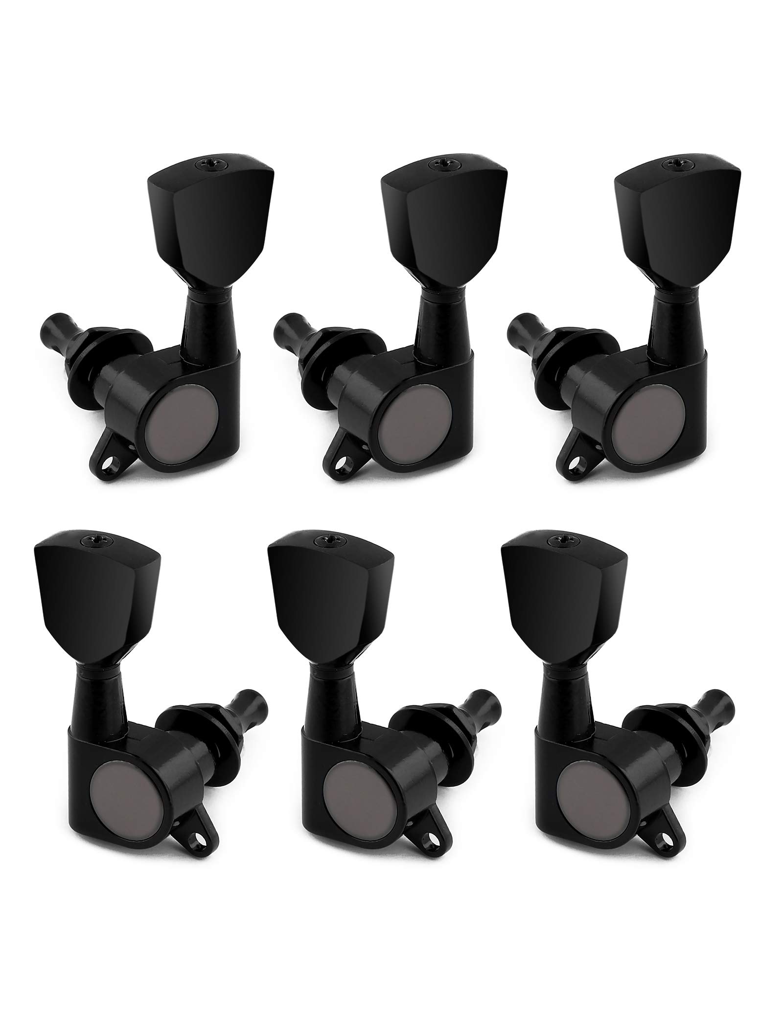 Holmer Sealed String Tuning Pegs Tuning Machines Grover Machine Heads Tuners Tuning Keys Vintage Keystone Style 3 Left 3 Right for Electric Guitar or Acoustic Guitar Black.,TP 03-BK-3L 3R