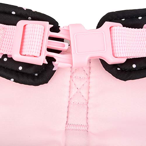 Zunea No Pull Small Dog Girl Harness Dress Escape Proof Cat Kitten Vest Harness Leash Set Step-in Soft Cotton Padded Polka Dot Jacket Chihuahua Puppy Clothes with Cute Bow for Walking Black M