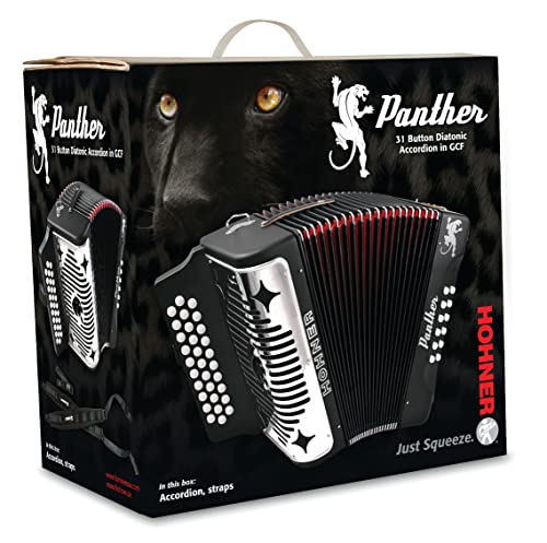 Hohner Accordions Panther 3-Row Diatonic Accordion (Black)