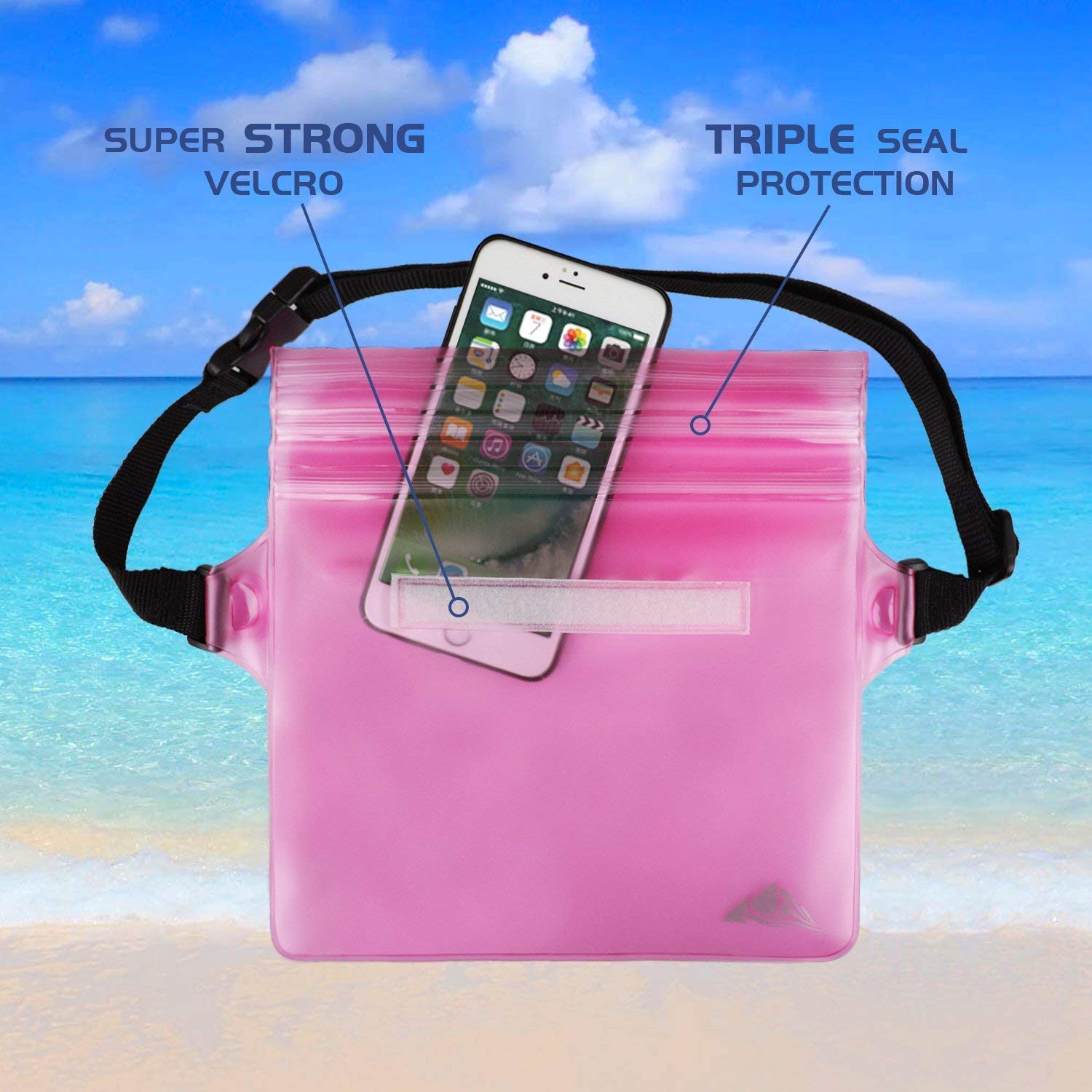 HEETA Waterproof Pouch Screen-Touch Sensitive Waterproof Dry Bag with Adjustable Waist Strap Bundle with Fish Scale with LCD Display, Digital Portable Hanging Scale Luggage Scale with Measuring Tape