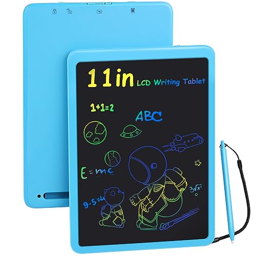 TeinenRon LCD Writing Tablet for Kid Toy,11in Dooldle Board for Toddler with Lanyard Stylus,Colorful Educational Drawing Tablet Pad for Children,Birthday for 3-10Years Old Girl&Boy,Blue