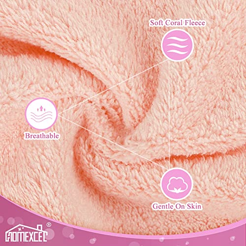 HOMEXCEL Premium Makeup Remover Cloth 24 Pack, Reusable Super Soft 7x7 Inch Facial Cleansing Cloths with Just Water, Highly Absorbent Microfiber Coral Velvet Face Towels Washcloths