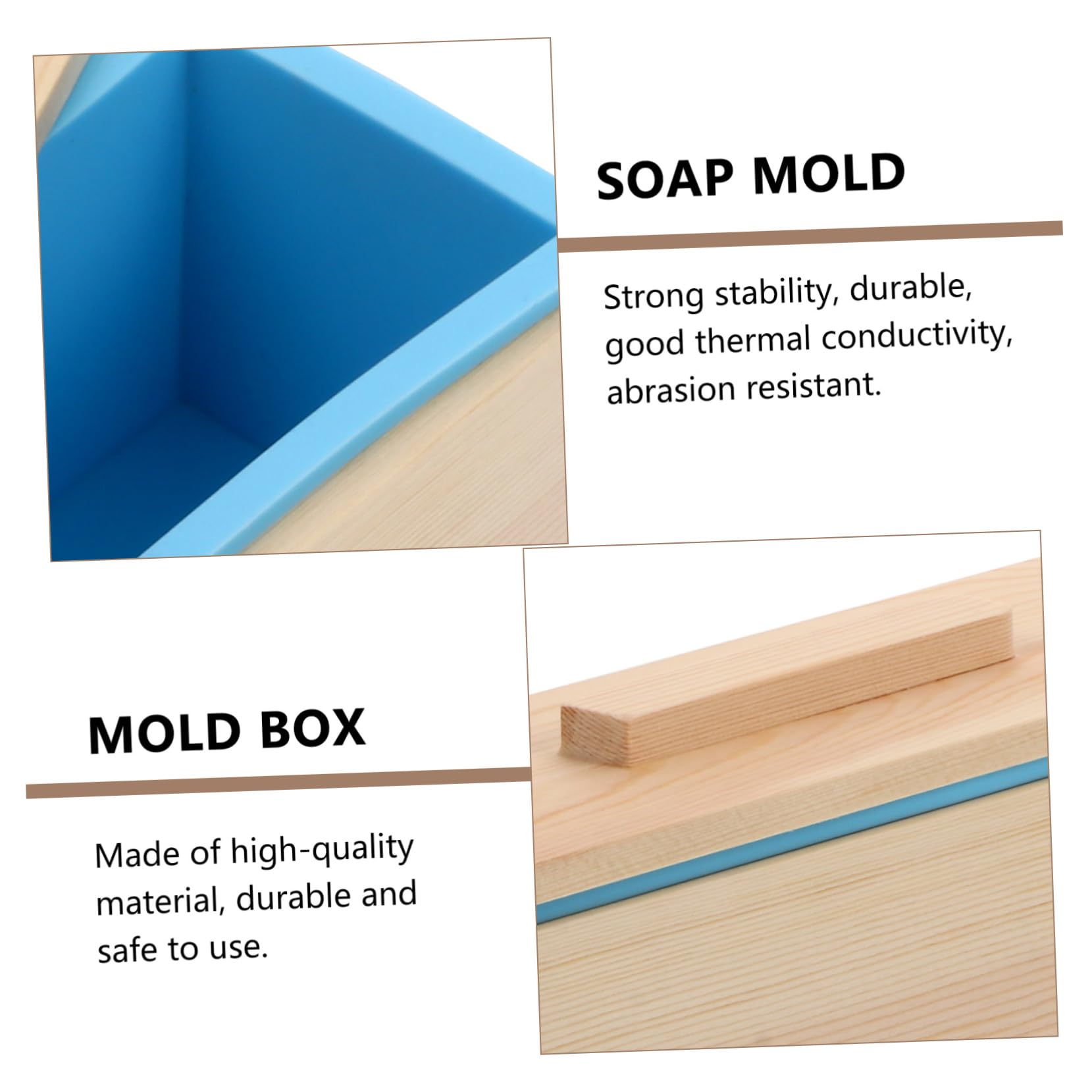 HEALEEP Box soap mold soap mould wooden soap making supplies ice cube tray rectangular loaf DIY dessert moulds cupcake pastry cake soap DIY soap making kit making soap chocolate toast
