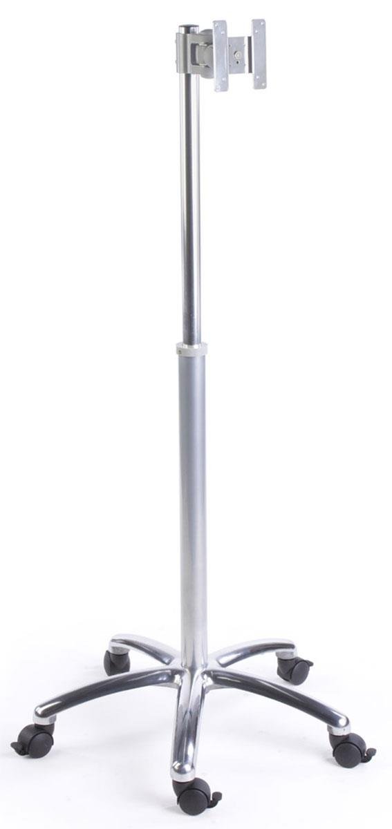 Height-Adjustable Monitor Stand for 12 to 22 inch TVs, Rotates, Swivels and Turns - Silver