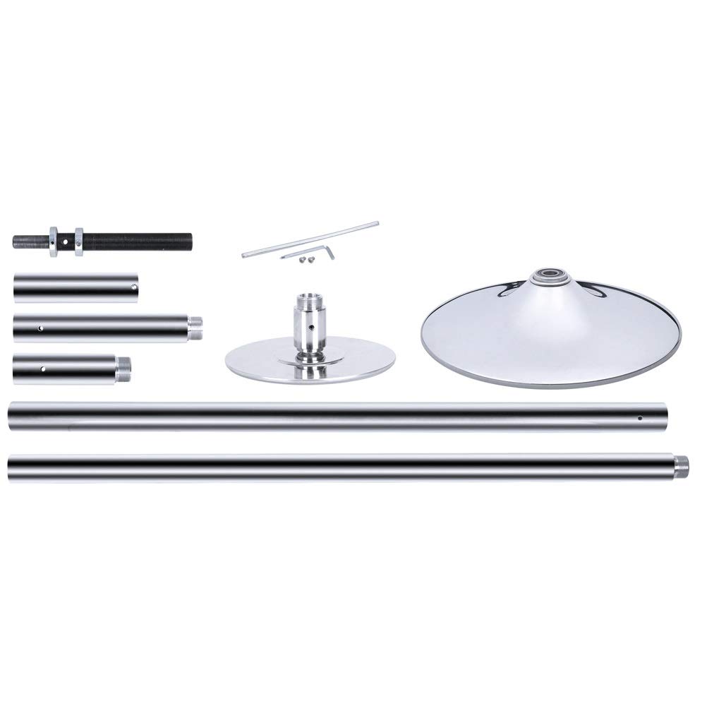 Hype 45mm Electroplated Chrome Finish Dance Pole Full Kit Removable Stripper Dancing