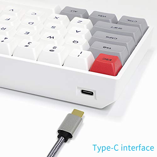 60% Mechanical Keyboard, RGB LED Backlit, Gateron Optical Switch, Macros, Waterproof, Ergonomic USB Wired Gaming Keyboard for PC/Mac Gamer(PBT Caps)