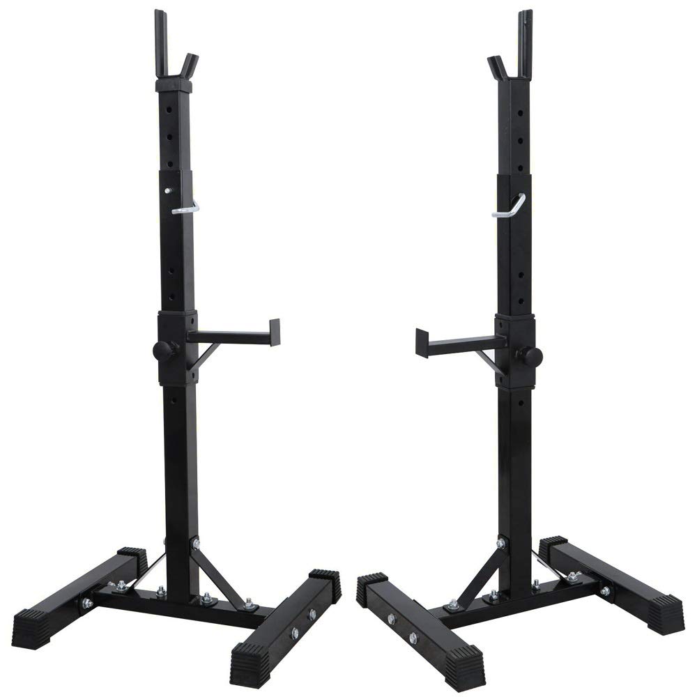 Hype Pair of Adjustable Rack Sturdy Steel Squat Barbell Bench Press Stands Gym/Home