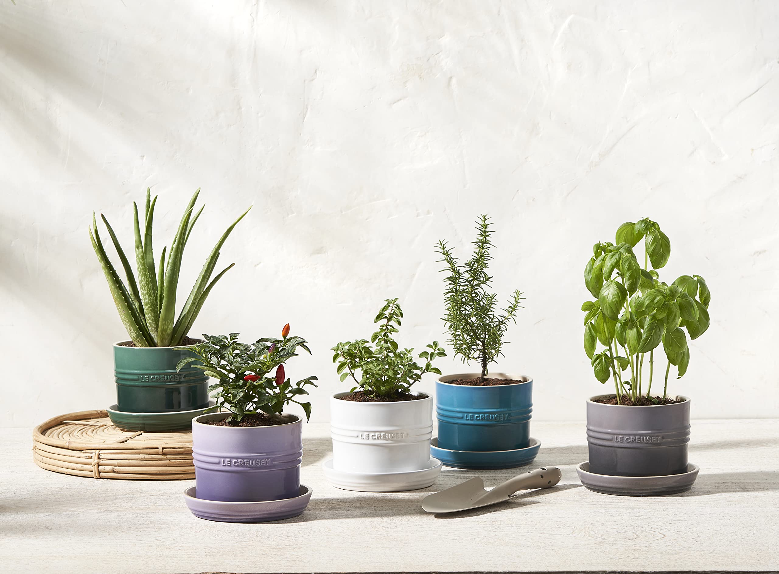 Le Creuset Stoneware Herb Planter, 5.5 Inches, White