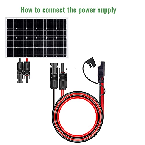 OUOU SAE Connectors Adapter 10AWG Solar to SAE Adapter Cable with 1pcs SAE to SAE Polarity Reverse Connectors -1M/3.3FT (Black+Red)