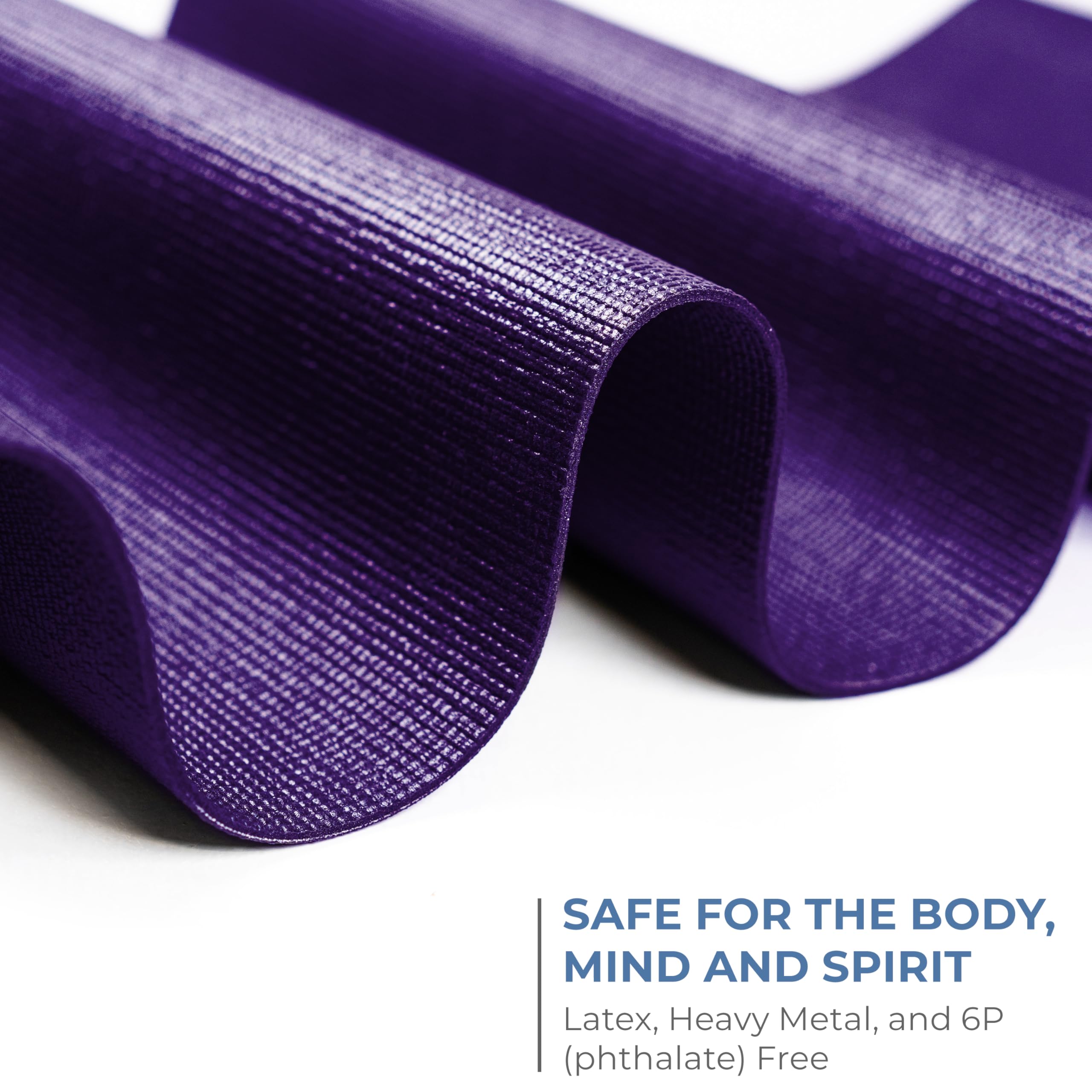 Hello Fit Studio Extra Thick Yoga Mat With Carrying Strap, 6 Pack, 72" x 24" Extra Long Exercise Mat, 5mm Bulk Yoga Mats for Schools, Studios, or Gyms, Non Slip Fitness Mat, Purple