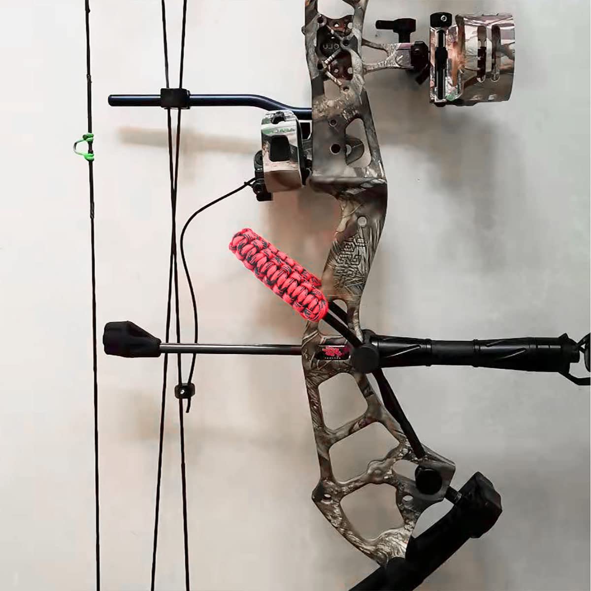 ITROLLE Bow Wrist Sling Red and Black Archery Compound Bow Wrist Sling Braided Cord Adjustable Hunting Strap