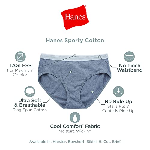 Hanes Women's Cotton Boy Briefs 6-Pack Assorted 8