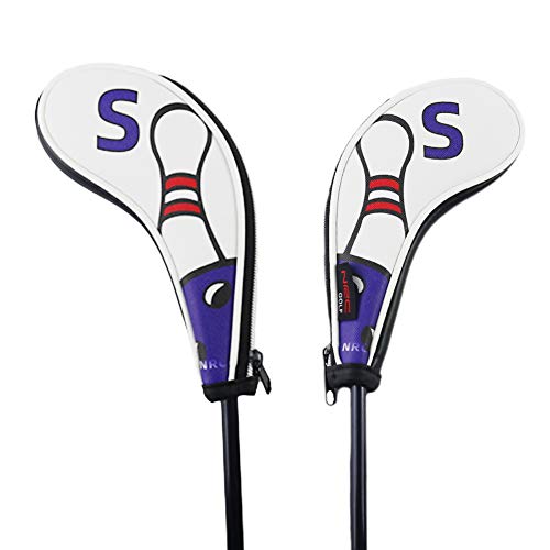 HELLO NRC Golf Iron Cover, 9 Pieces Leather Golf Club Head Cover, Colorful Digital Embroidery