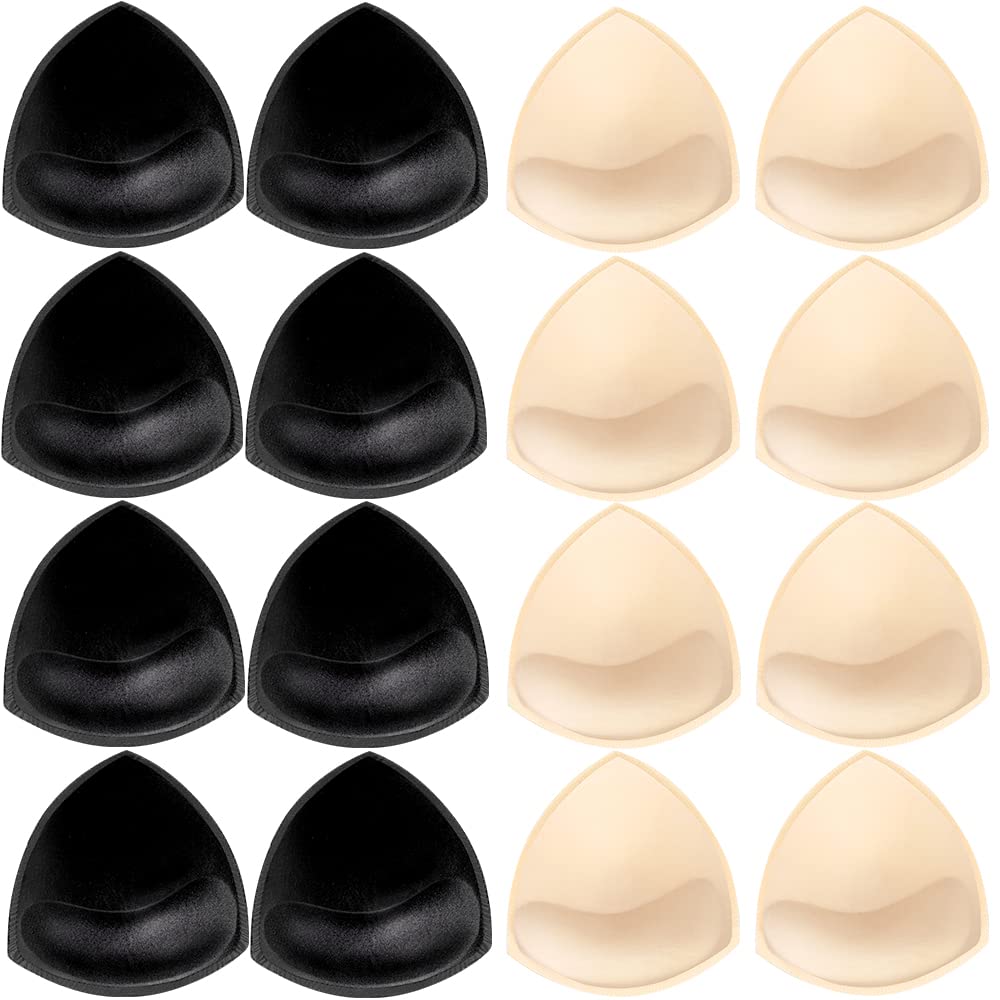 Hicdaw 8 Pairs Bra Pads Inserts Bra Cups Insert Sports Bra Pad Insert Sew in Bra Cups for Women