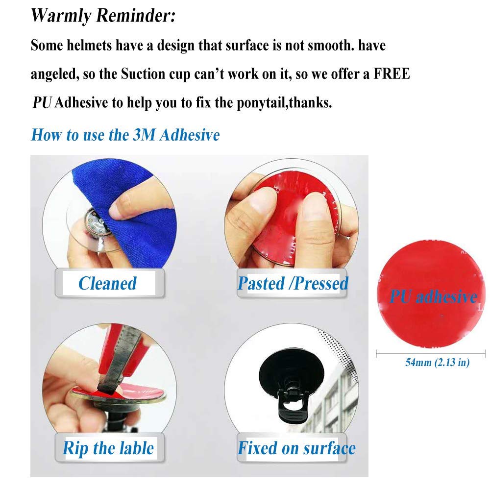 HHongJM Helmet Pigtail Motorcycle Helmet Ponytail Bicycle Helmet Braids Hair Tails Used for Any Helmets/Reusable Design 24Inch (Helmet Not Included)