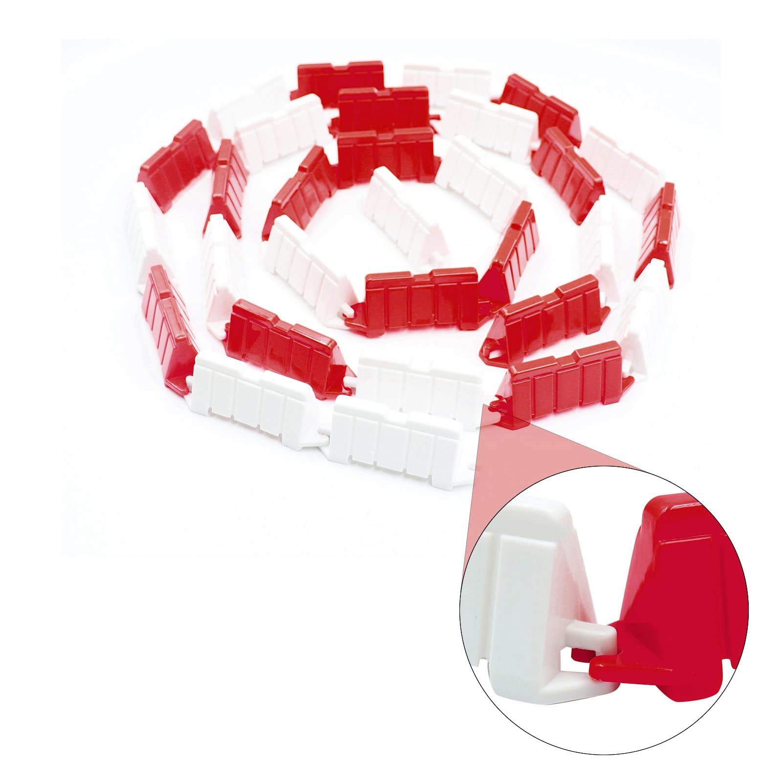 Hobby Fans 120 Pieces RC Car Racing Track Drift Runway Drift Field Fence for 1/14 1/16 1/18 1/24 1/28 Mini RC Car (Red+White)