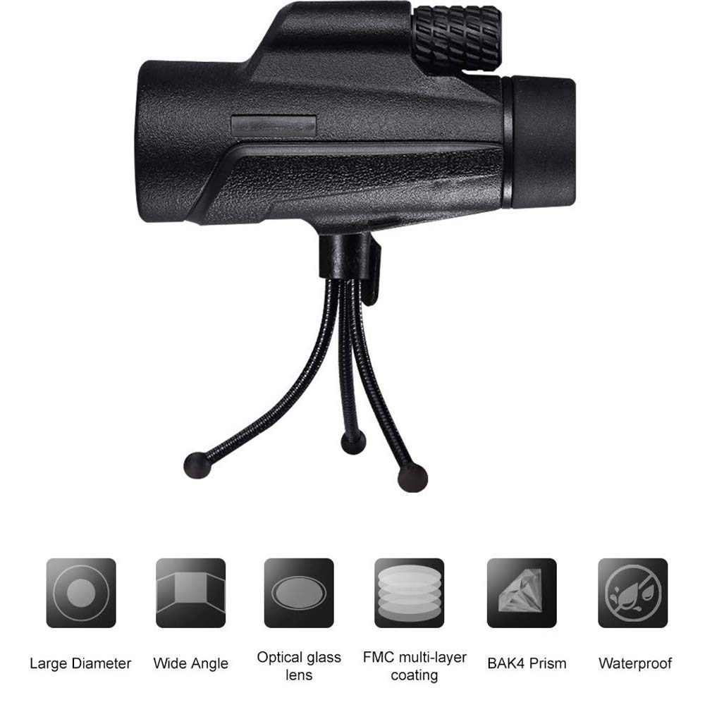 Hd Durable Monocular Telescope 12X50 Hd High Power Lens with Smart Phone Amount Tripod Waterproof Bak4 Prism Fmc