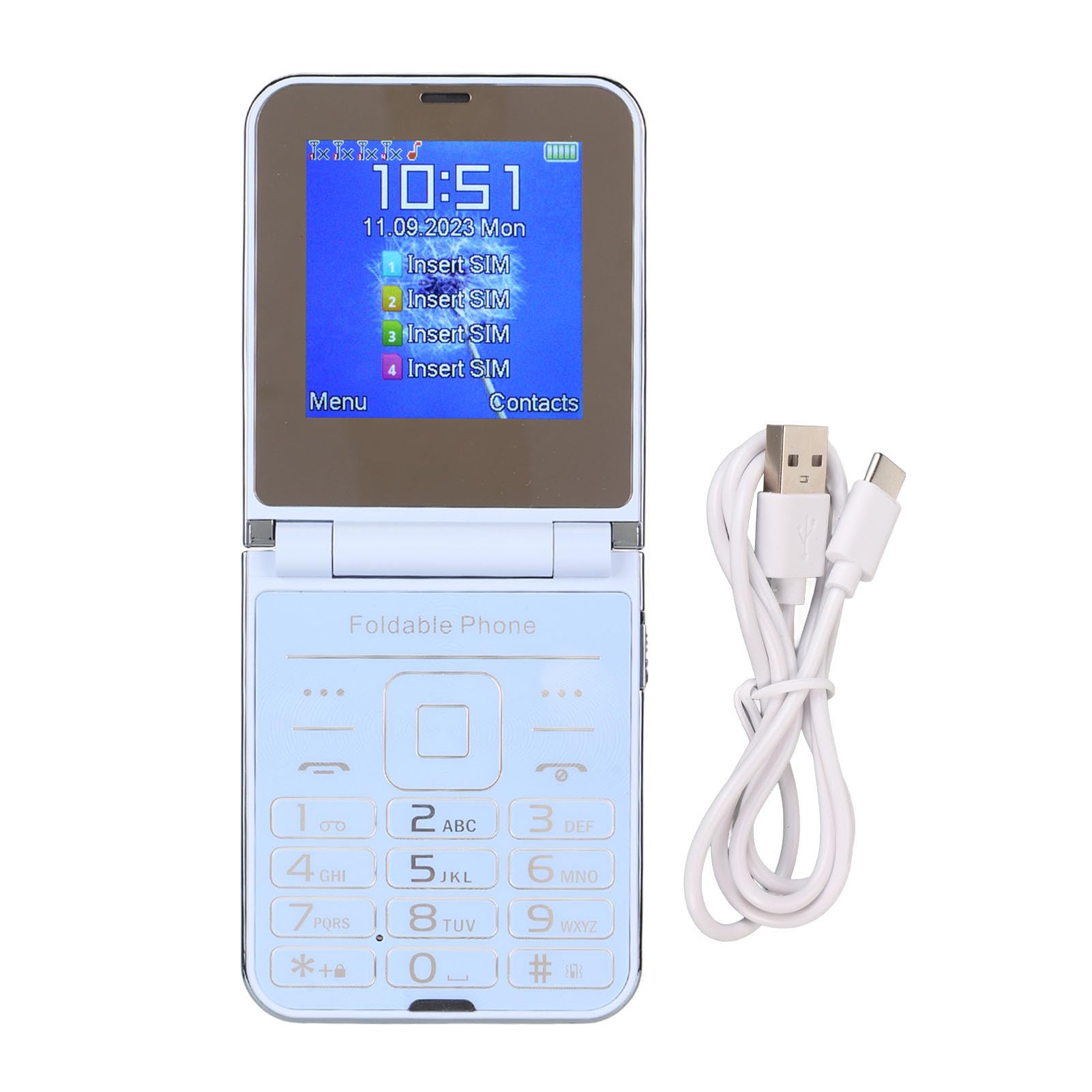 Heayzoki 2G Flip Phone for Senior, Seniors Cell Phone, 2.6in Screen Big Button Mobile Phone, Loud Speaker, 1400mAh Battery, Built in LED Flashlight, HD Camera (Blue)