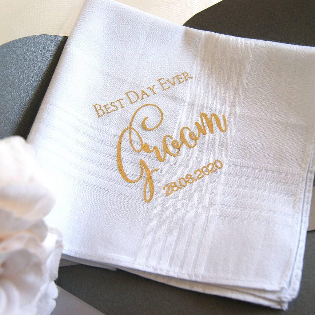 HOULIFE 100% Cotton Men's Handkerchiefs, Solid White Handkerchiefs for Men Cotton Pocket Square 15.7x15.7 (6/12pcs)