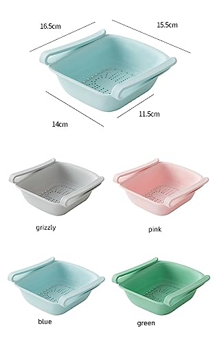 Rectangular Lazy Susan for Refrigerator，3 Pack Kitchen/Fridge Organizers and Storage for Cabinet, Table, Pantry, Kitchen, Countertop（16.5 * 15.5 * 6.5cm） (Pink)