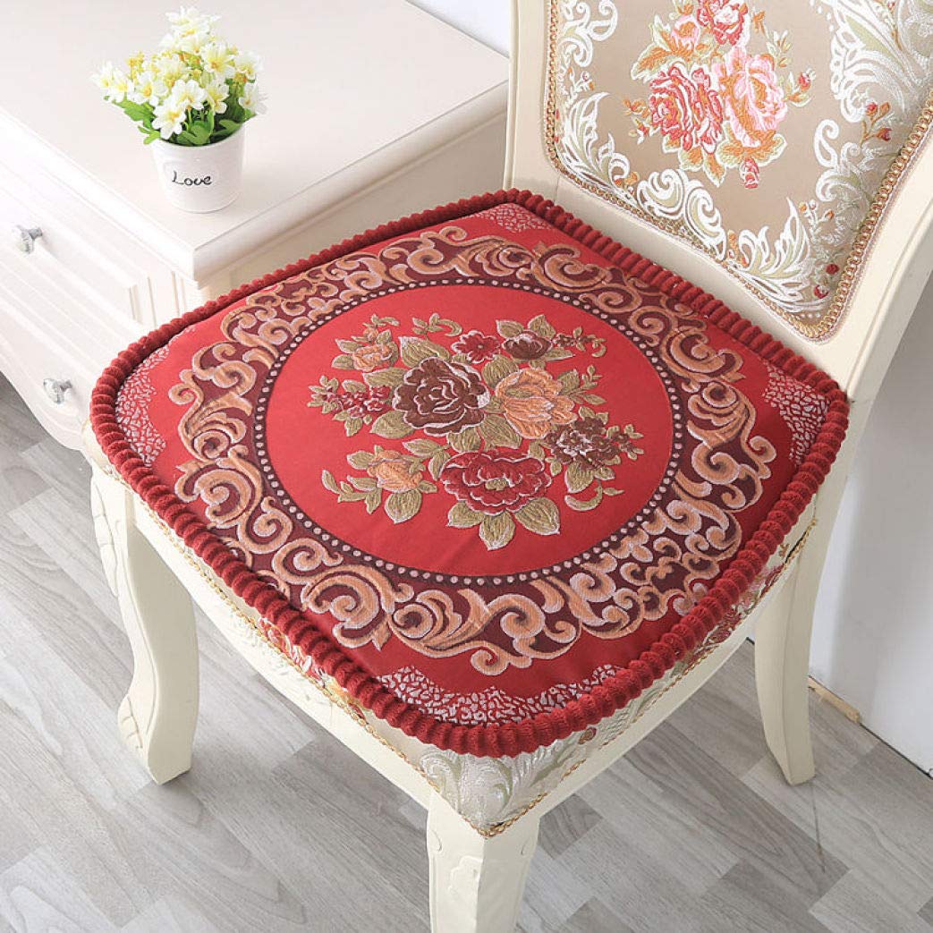 JONARO Embroidered Floral Dining Chair Cushion for Kitchen Decor Anti-Skid Home Seat Pad European Chair Decorative Cushion Pillow Mat