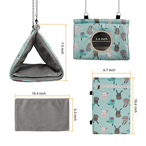 Zeinlenx Bird Nest House Parakeet Cage Accessories,Waterproof Hanging Hammock Budgie Toys Bed for Small Animals(L)