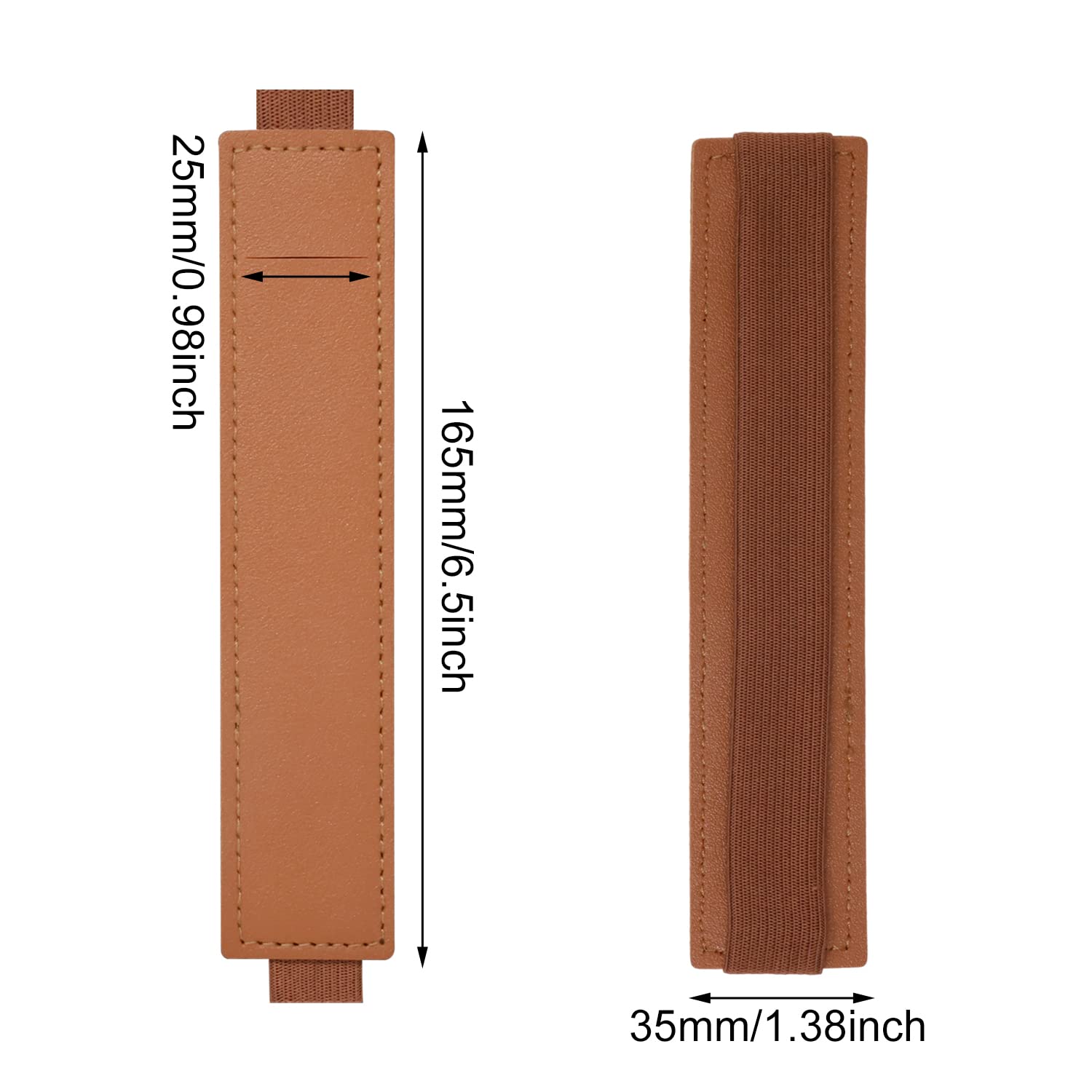 Honbay 6PCS Elastic Band Pen Holder PU Leather Pen Sleeve Pouch Journal Pencil Holder for Notebook Planners Binders and Books (6 Color)