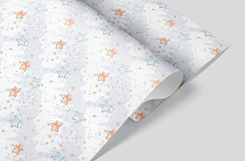 Viola Grace Shop Princess Star Printed Gift Wrapping Papers Sheet - Easter Treat Boxes | Baby Shower | Baby Girl Birthday - Gift Wrapping Paper, Pack of 3 Sheets